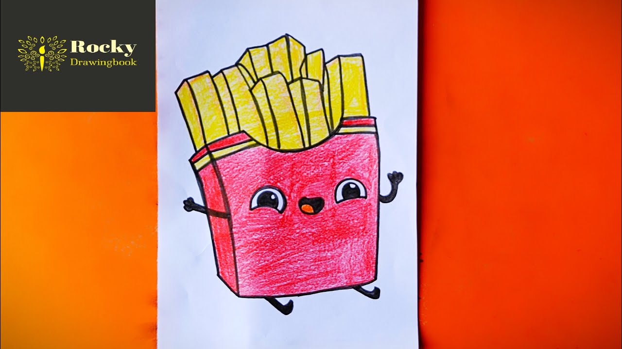 How to Draw French🍟 Fries Cute and Easy Drawing.//SUPER CUTE FRENCH ...