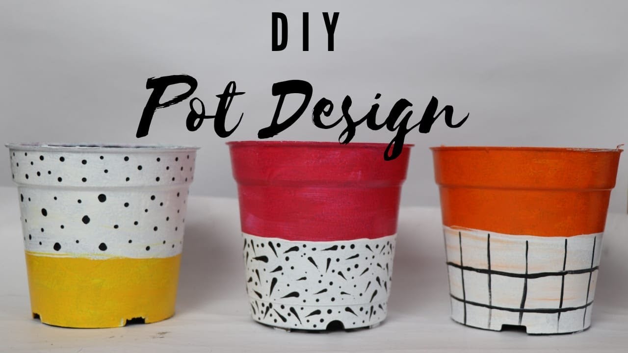 Easy Pot painting | Pot painting idea | DIY Pot Decoration | Plants pot ...