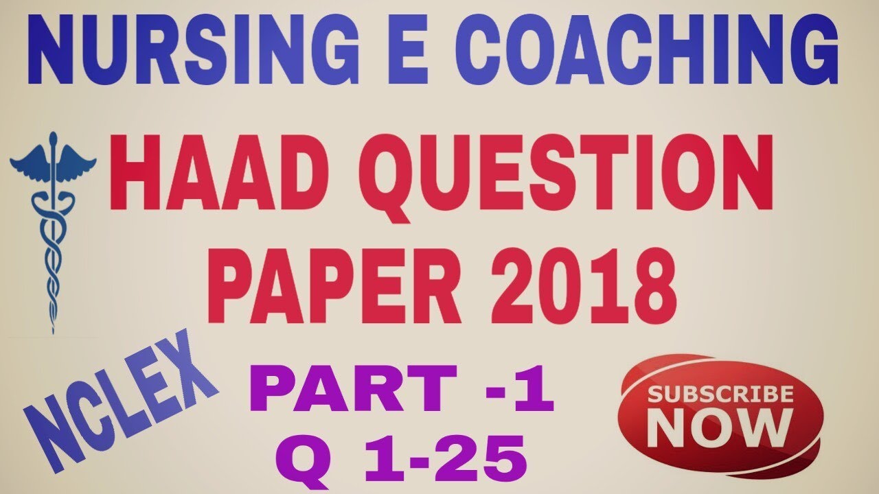 ||HAAD EXAMINATION QUESTION PAPER|| PART-1 || AND IMP. FOR ALL NSG ...