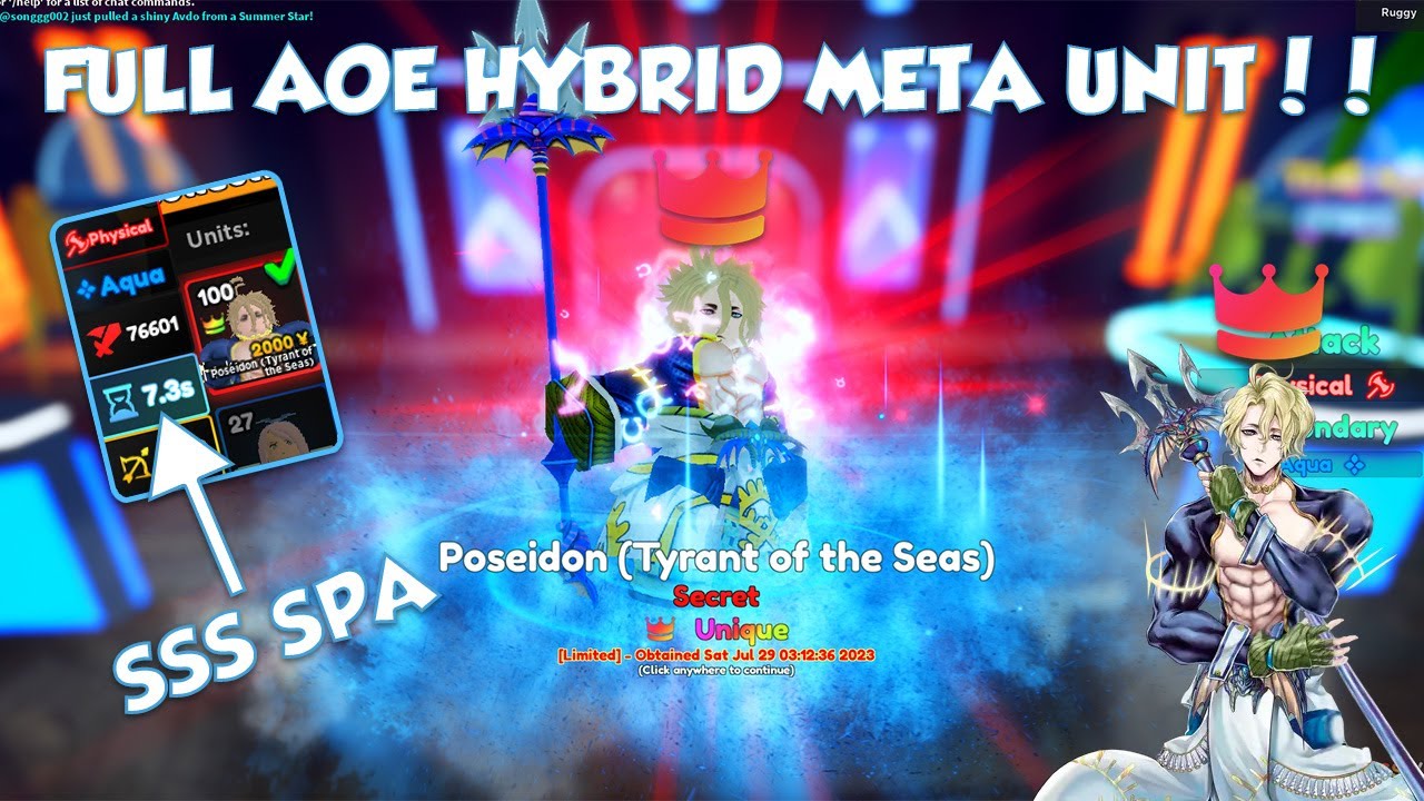 UNIQUE Poseidon Is the BEST Unit in this Summer Update...? (Anime ...