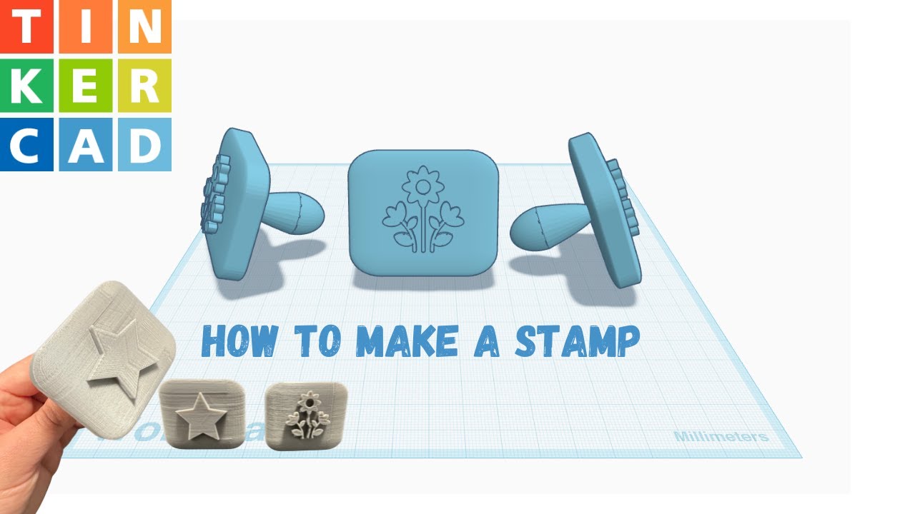 How to make a Stamp in TinkerCad - YouTube