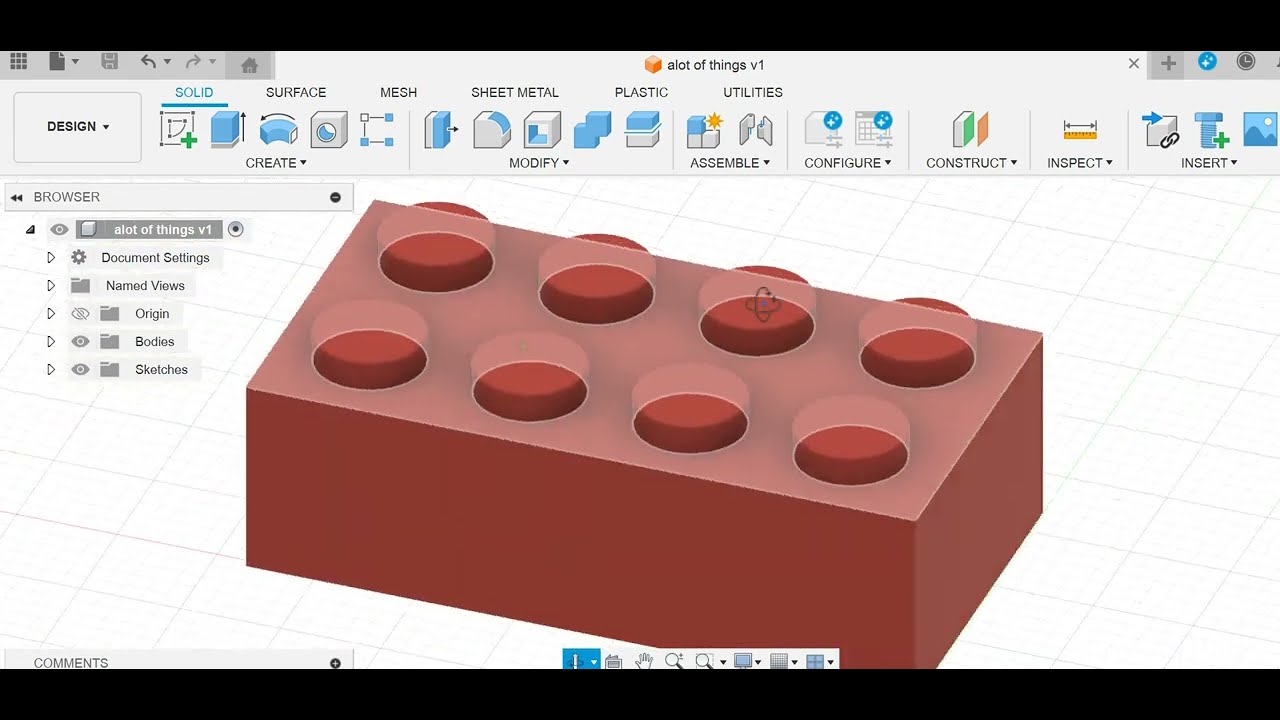 Autodesk Fusion 360 : How to make a Lego brick in Autodesk Fusion 360 ...