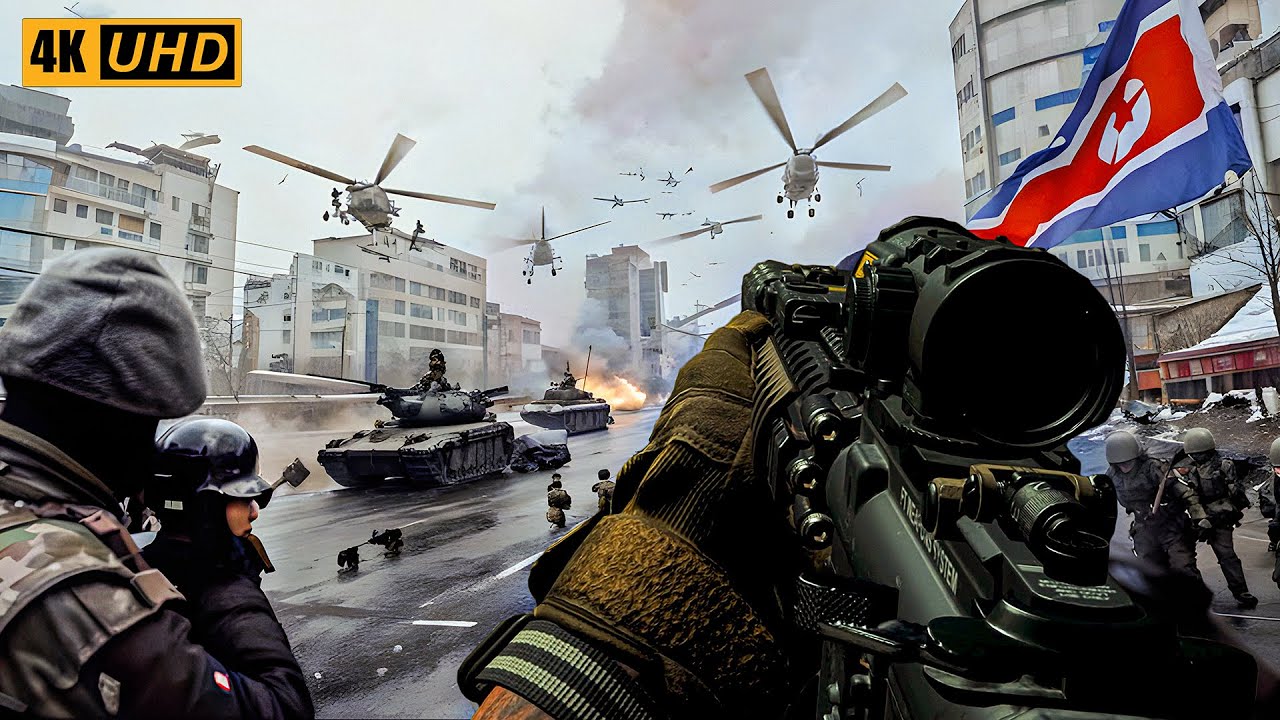 North Korea Invasion in Seoul | Call of Duty: Advanced Warfare [4K ...
