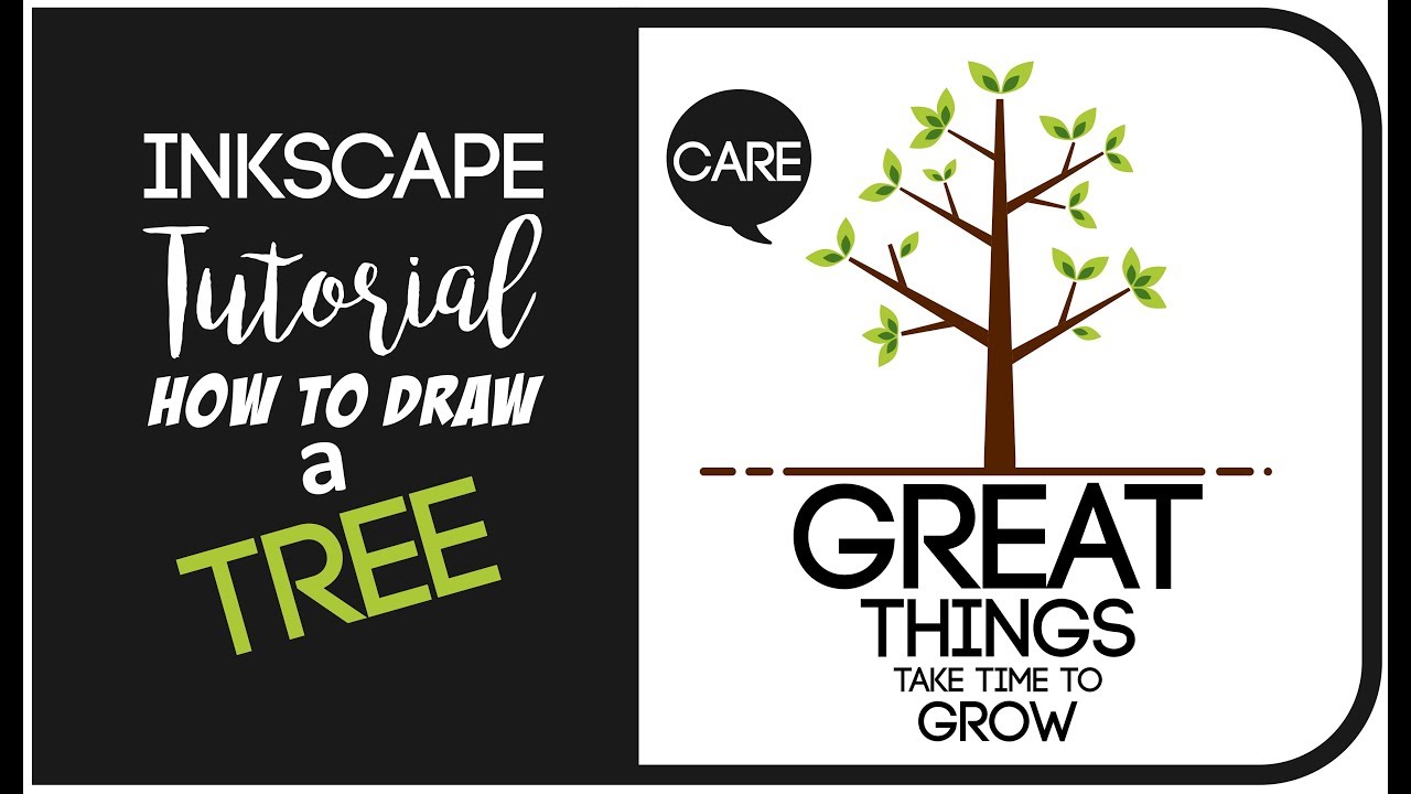 Inkscape Tutorial : How to Draw a Tree #Vector - YouTube