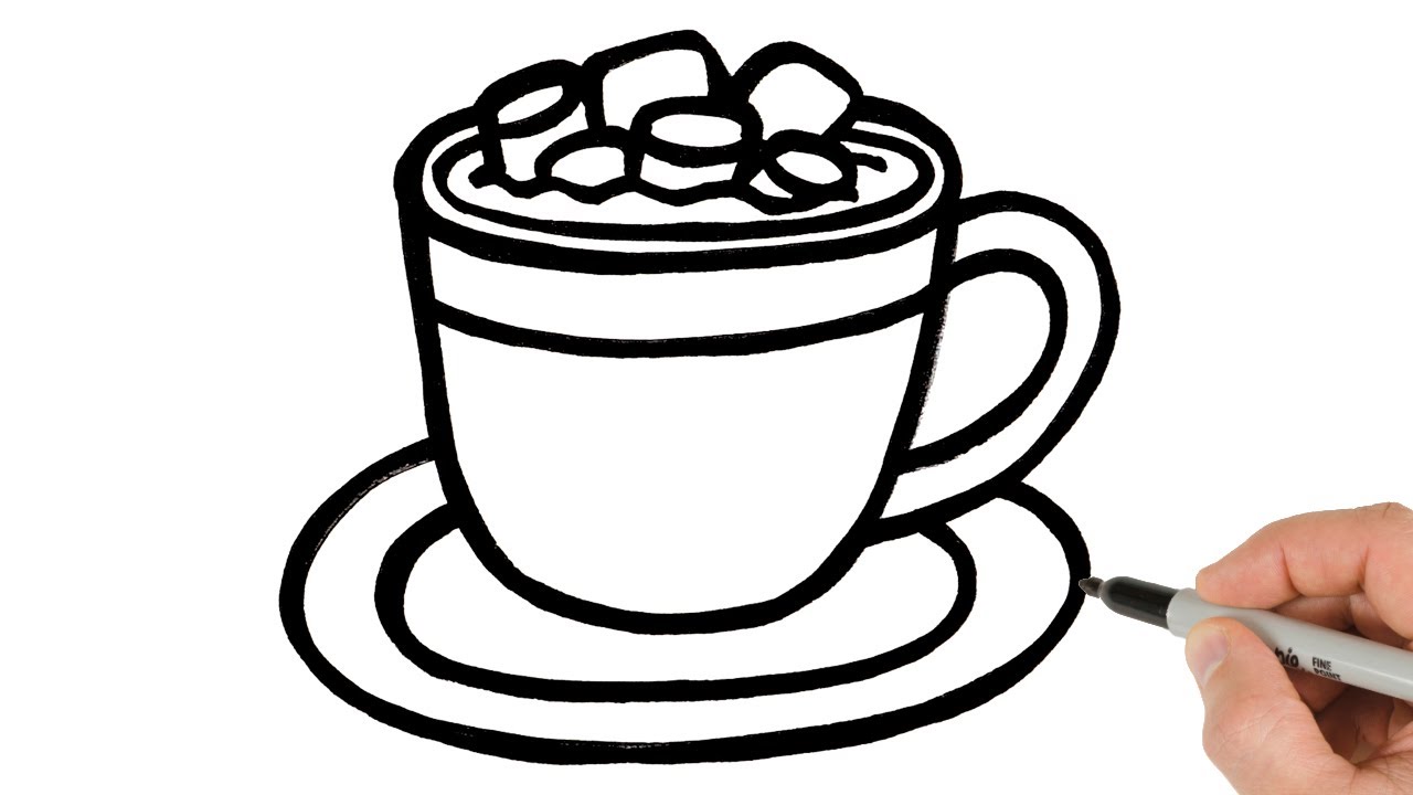 How to Draw Hot Chocolate | Step-by-Step Tutorial! - YouTube