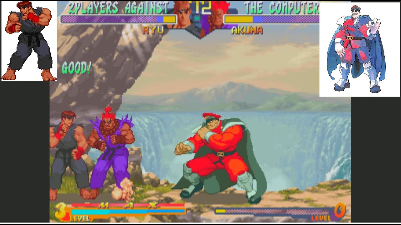 Street Fighter Zero 2 Alpha game Evil Ryu Bison - YouTube