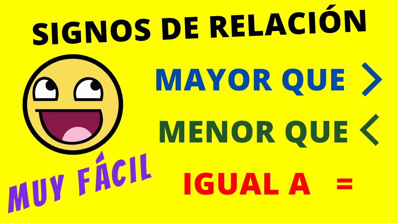 👉 Aprende los SIGNOS de RELACIÓN en matemáticas 🚀 muy FÁCIL - YouTube