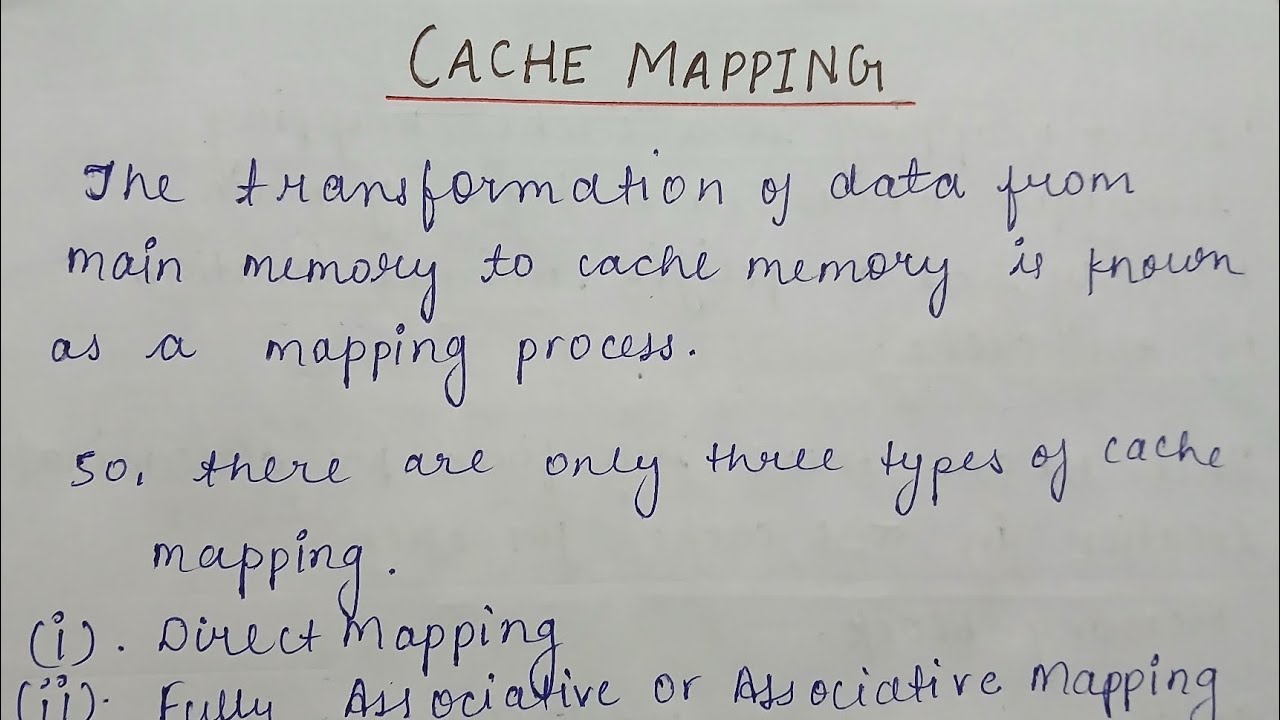 Cache Mapping and its Methods | Direct Mapping | Associative Mapping | Set Associative Mapping ...
