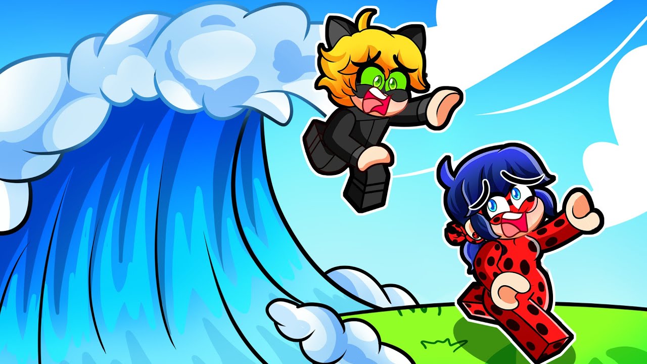 LADYBUG AND ESCAPE THE ACID TSUNAMI in ROBLOX 😭🌊 - YouTube