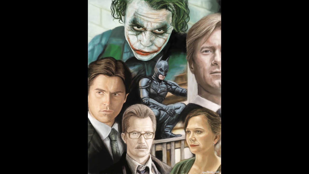 The Dark Knight speed painting by Damien Rowe - YouTube