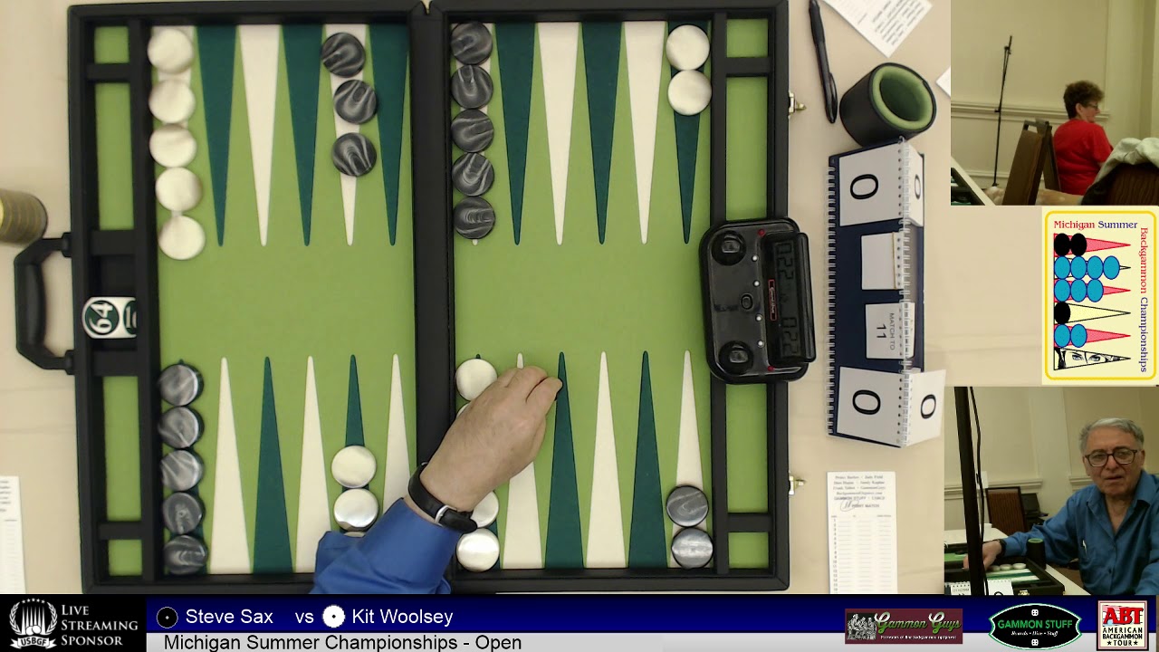 2019 Michigan Summer Backgammon Championships Open Steve Sax vs Kit Woolsey - YouTube