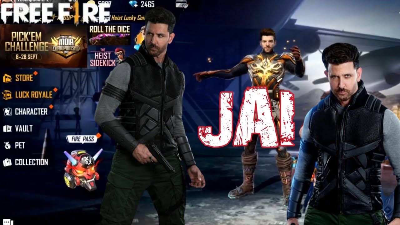 Hrithik Playing Free Fire With Jai Character | Jai Character Free Fire ...