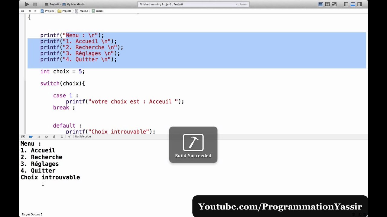 Cours Programmation C Darija (switch) : #6 : دروس برمجة C الدارجة المغربية - YouTube