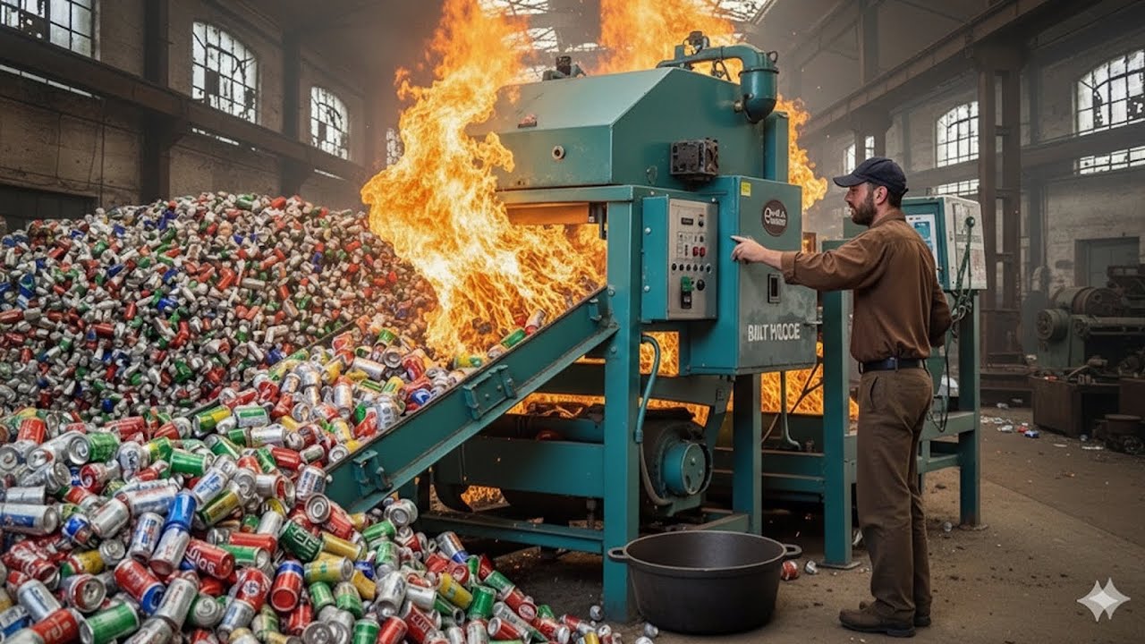 Recycling Process of Old Tin Can Scrap Into New Largest Cooking Pots ...