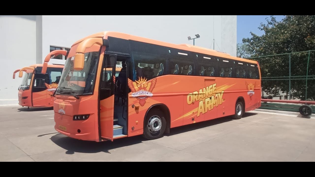 IPL 2021 - Sunrisers Hyderabad - Volvo Bus Branding - YouTube