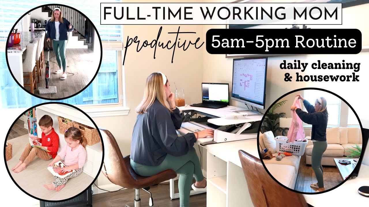 5AM-5PM Full-time Working Mom Routine | Daily Cleaning & Housework ...