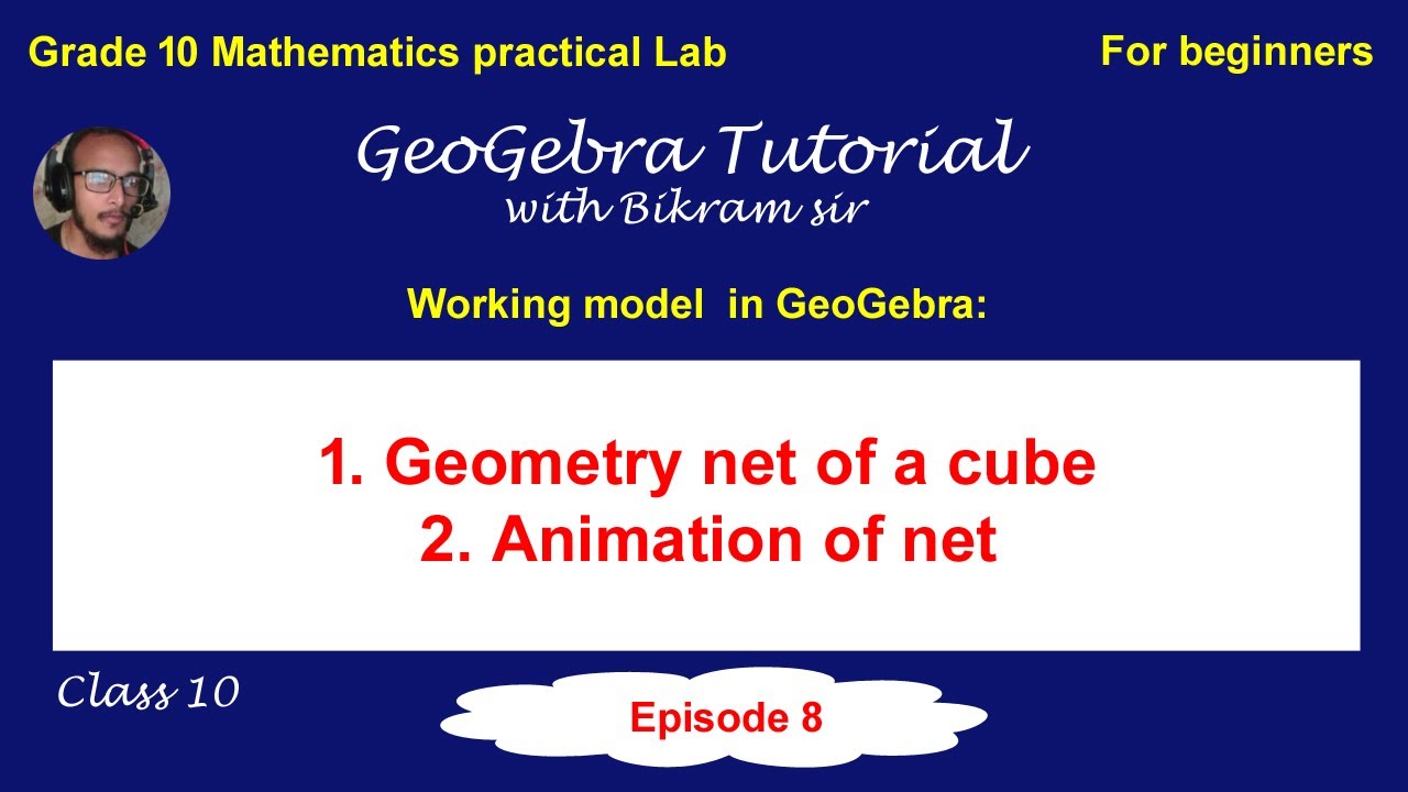 Geometry net of a cube with animation ||Geogebra with Bikram sir ...