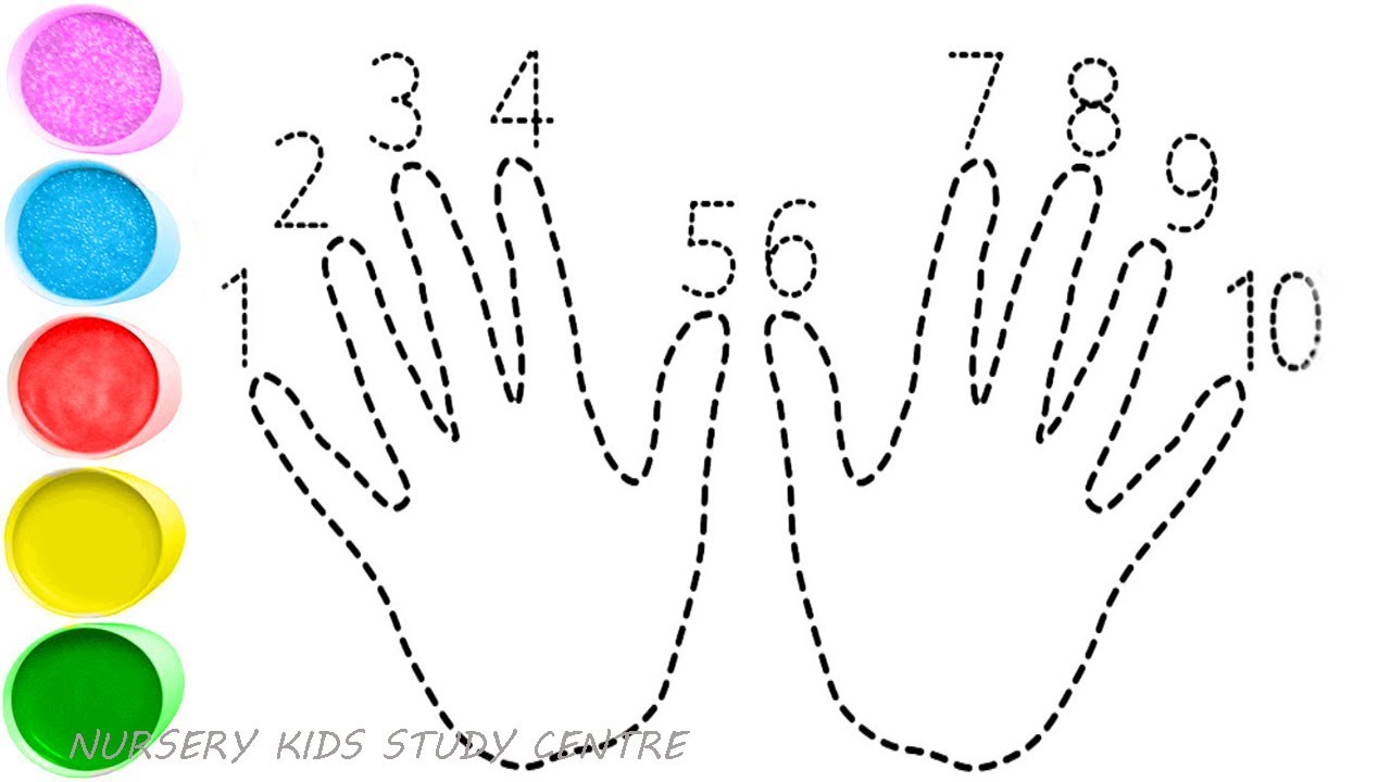 Learn to Draw and Paint Numbers on Hands for Kids | Five Fingers ...