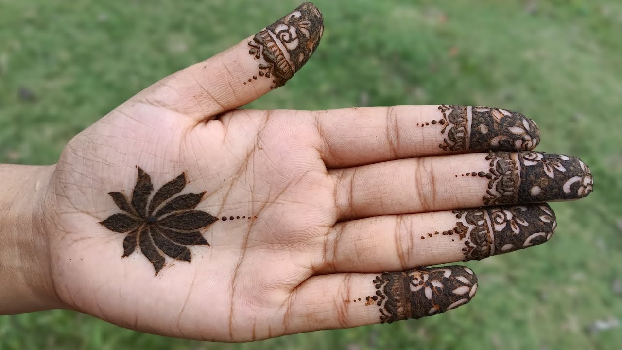 Simple Water Lily henna design// Bangladeshi henna designs for hand ️ ...