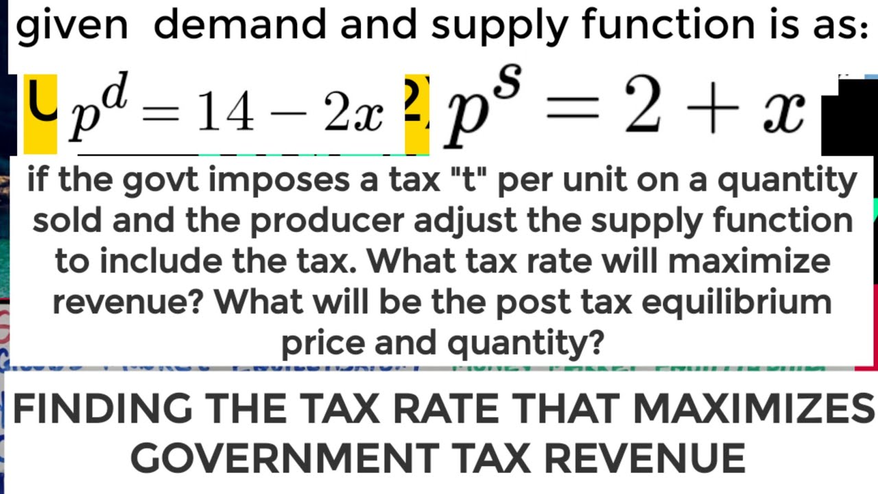finding the the tax rate that maximizes government tax revenue from ...