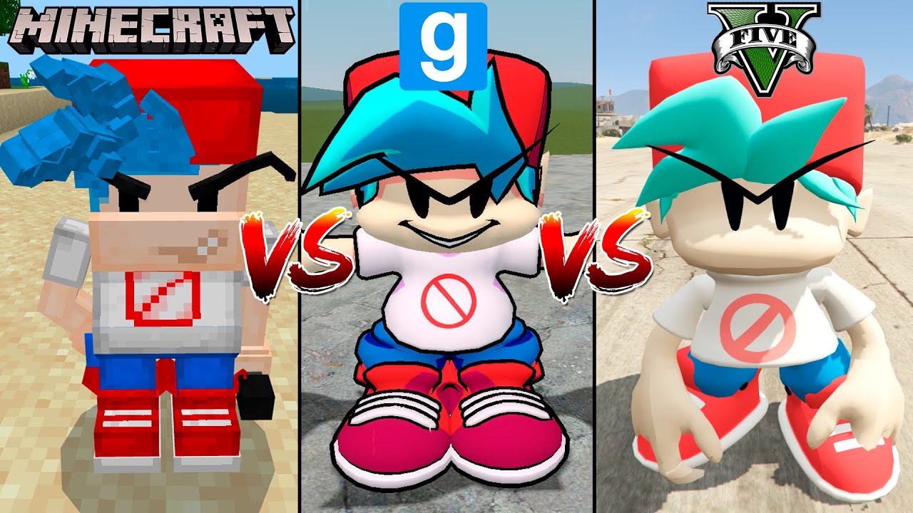 MINECRAFT FNF BOYFRIEND VS GMOD FNF BOYFRIEND VS GTA 5 FNF BOYFRIEND ...