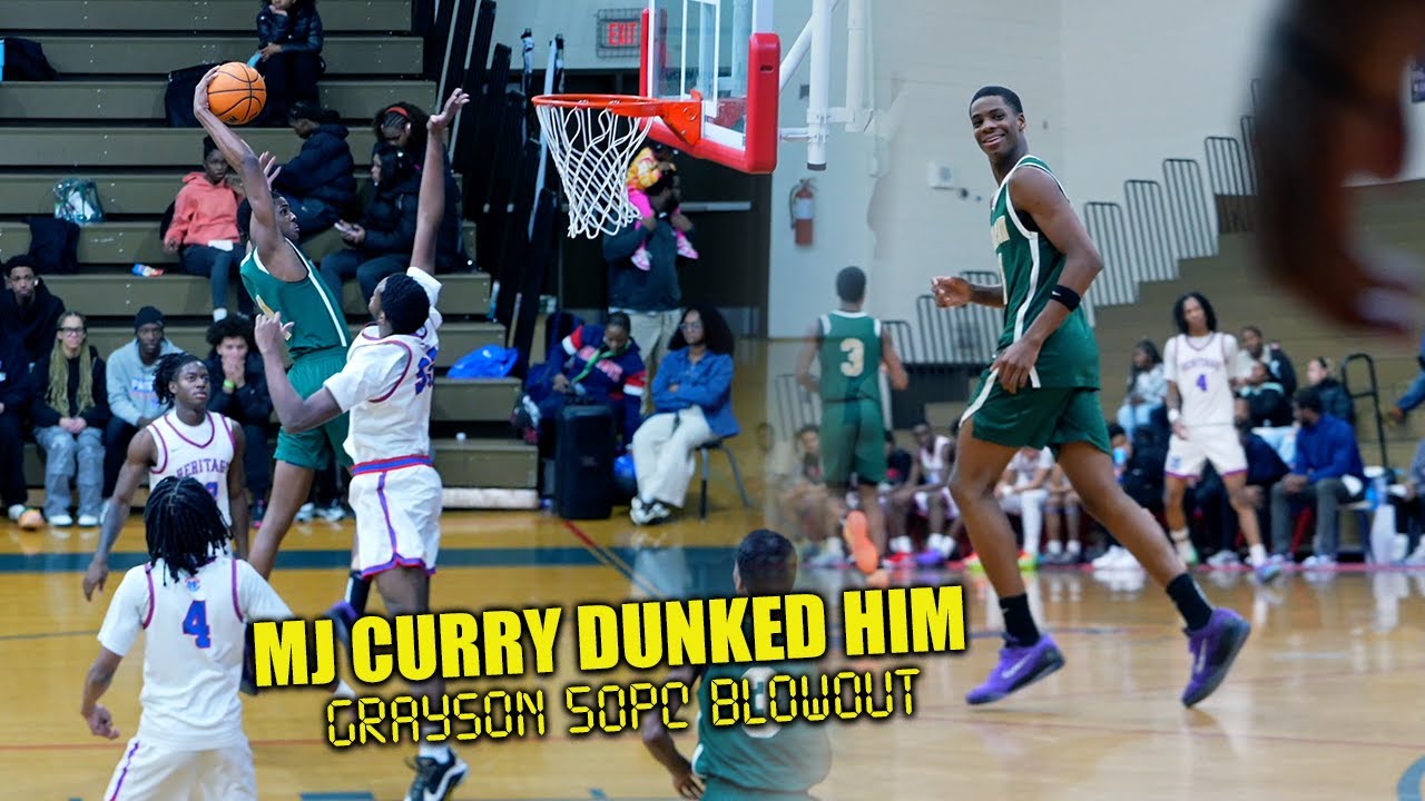 MJ Curry Caught ANOTHER BODY In 50PC Blowout | GRAYSON VS HERITAGE ...