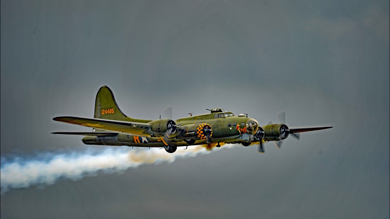 Boeing B 17 Sally B @ BOB Airshow 2023 at IWM Duxford - Saturday - YouTube