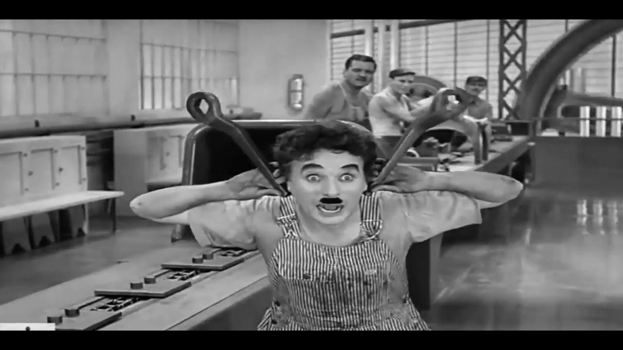Charlie Chaplin in a factory in 1936 - YouTube