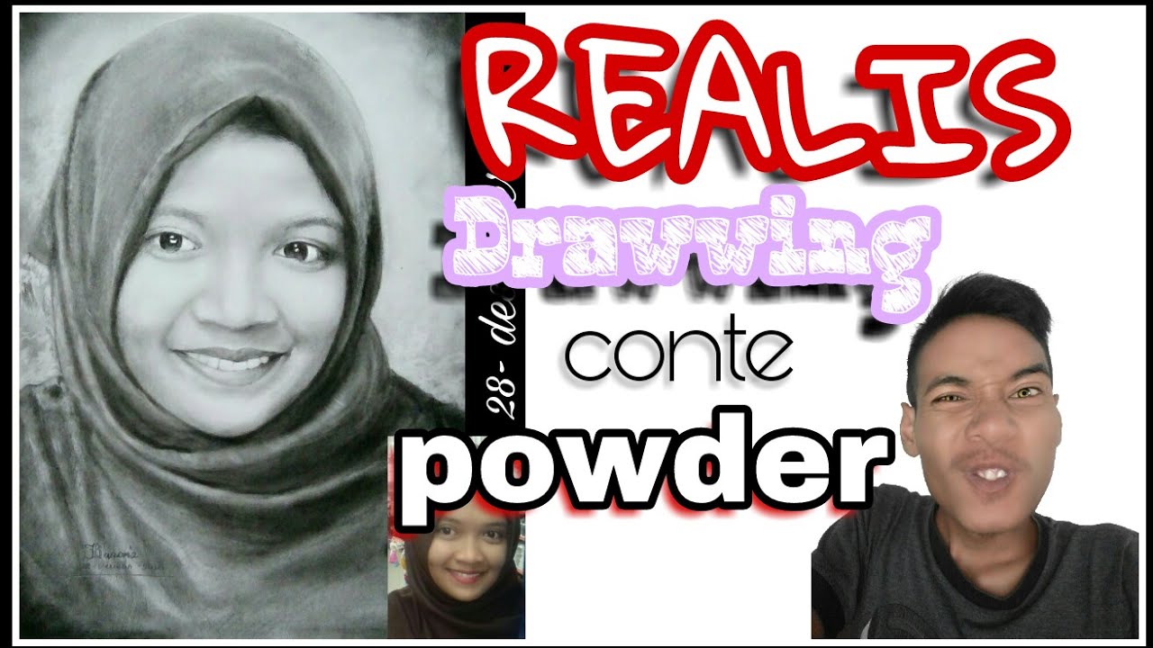 Tutorial melukis wajah menggunakan conte powder - YouTube