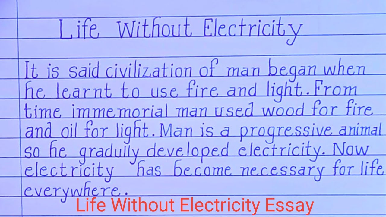 Life Without Electricity Essay//Beautiful handwriting - YouTube