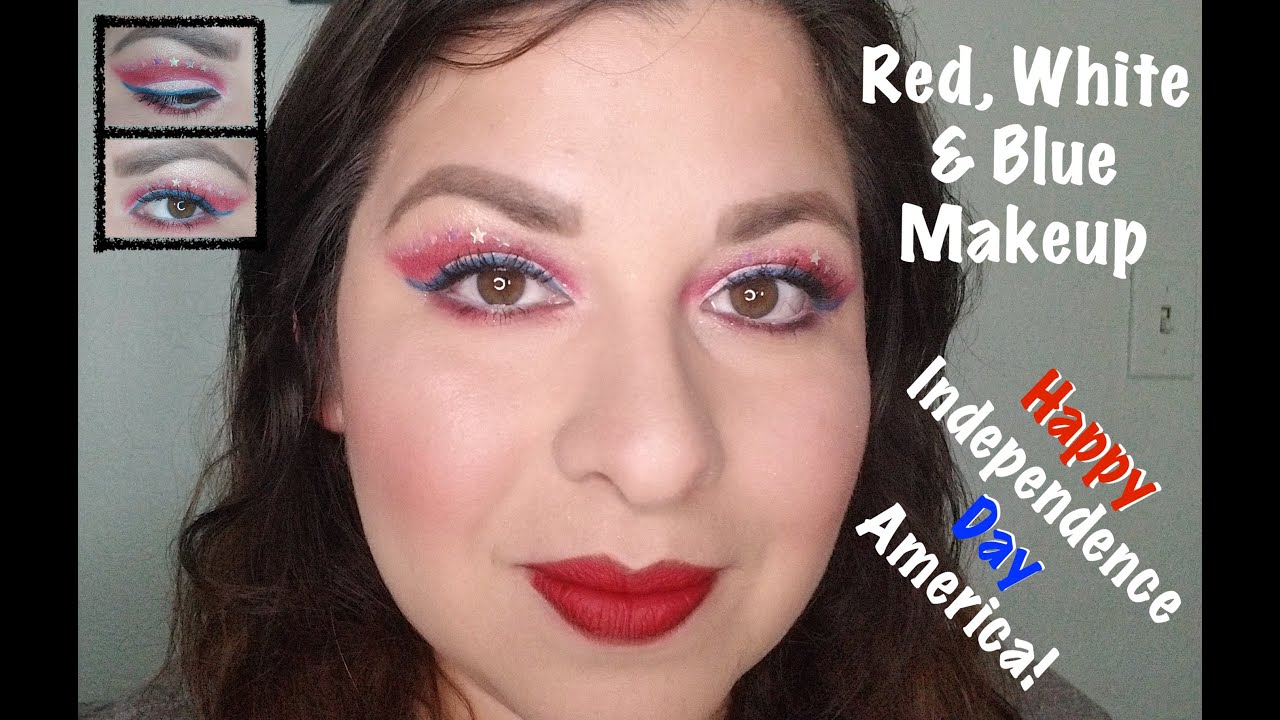 Red White and Blue Makeup / Eyeshadow - YouTube