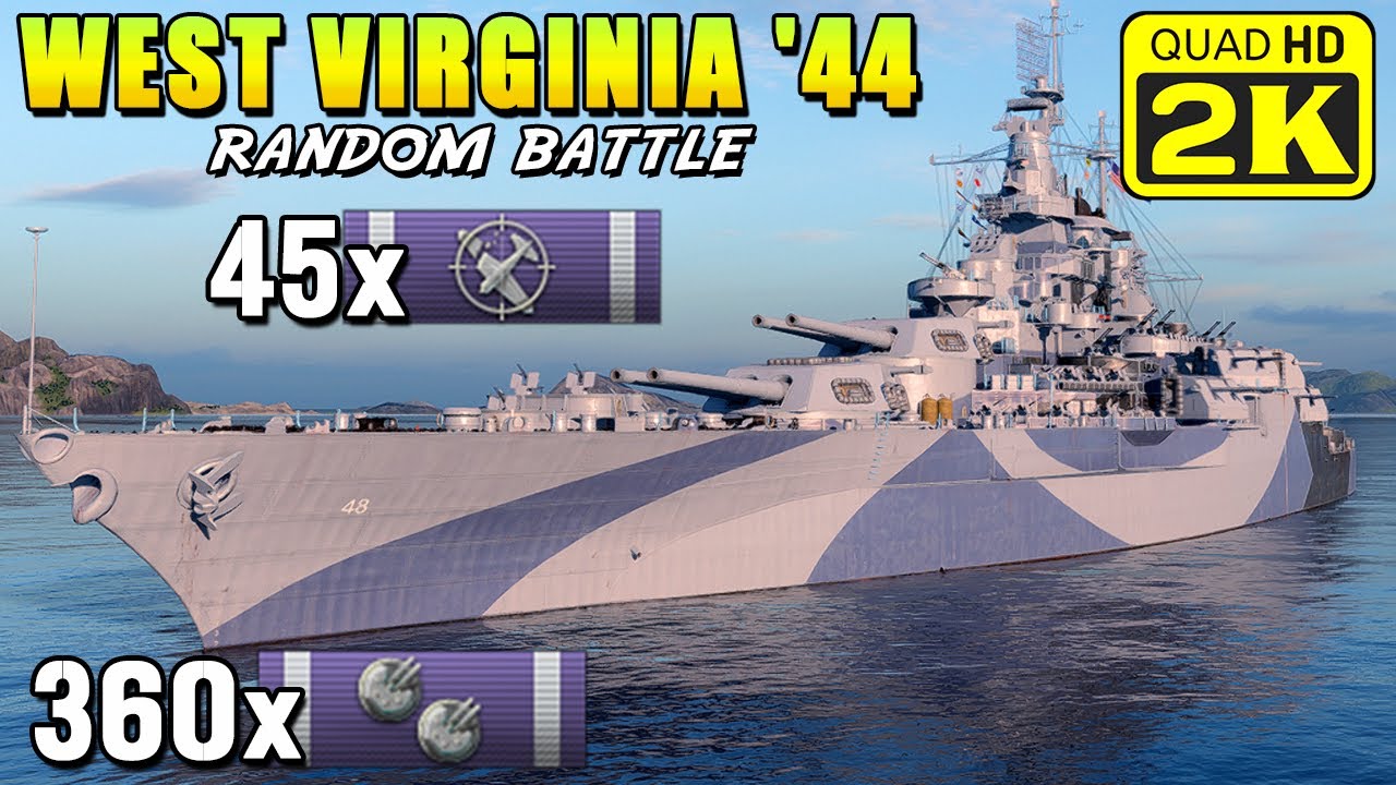 Battleship West Virginia 1944 - Excellent secondary weapons and Anti ...