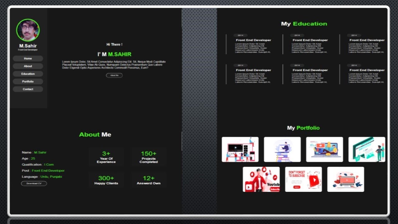 Portfolio Website Using Only Html And Css Pure Html Css And 8032