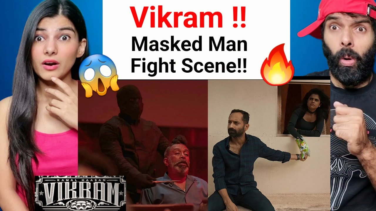 Vikram Movie Fahadh Faasil Vs Masked Men Fight Scene Reaction | Kamal ...