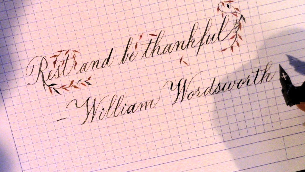 Calligraphy Ideas! Calligraphy-Drawn Leaves and Quote. "Rest and Be ...