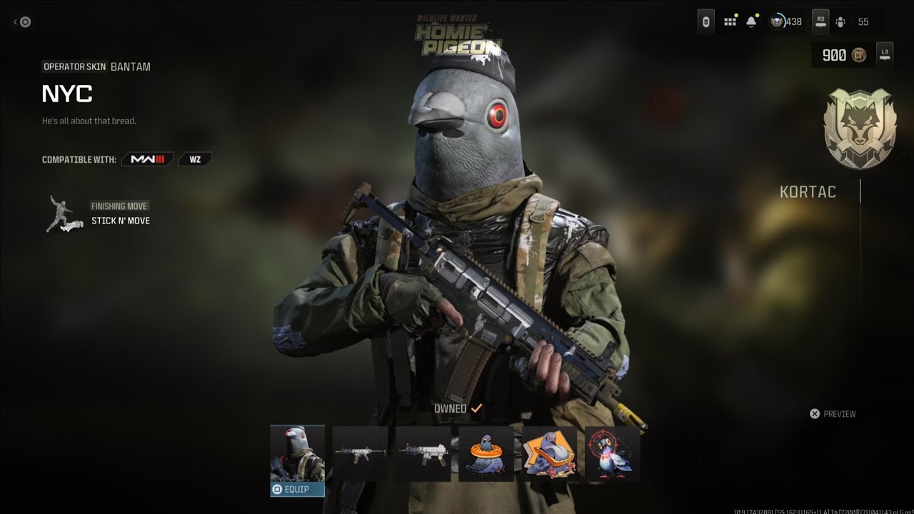 NYC Pigeon Skin&Crab Bomb🦀Equipment Pack - YouTube