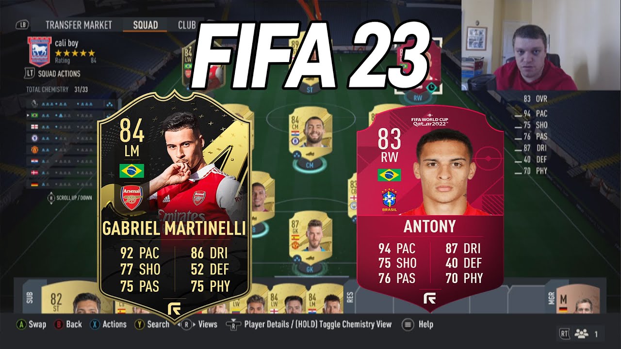 FIFA 23 - 84 TOTW Martinelli + 83 World Cup Antony PLAYER REVIEW - This ...