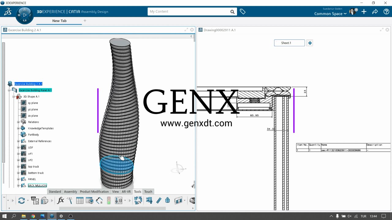 Part 2: UDF Instantiation of Parametric Tower with XGen Design CATIA | GENx Design & Technology ...