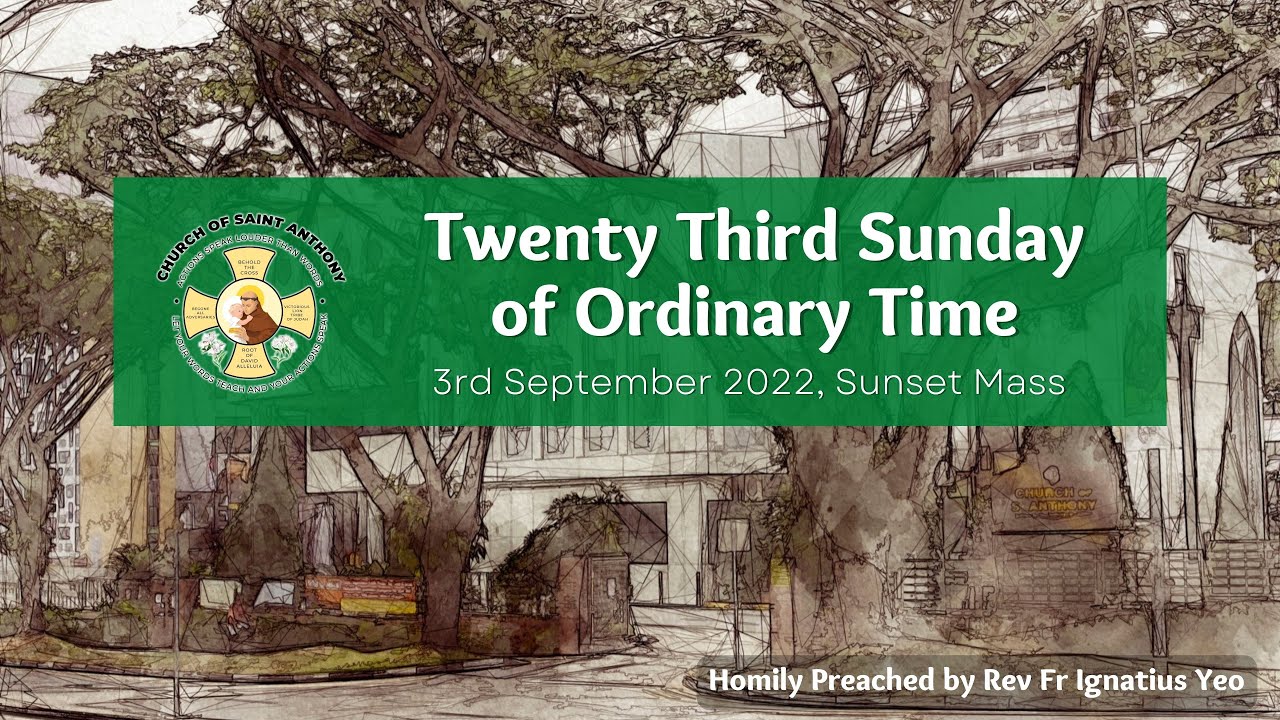 Twenty Third Sunday of Ordinary Time - 3rd September 2022, 5:30pm Mass ...