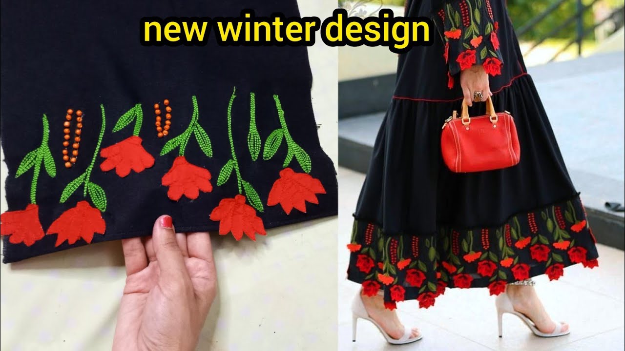 How to Make Winter Special Embroidery Frock Design / New Sleeve Design ...