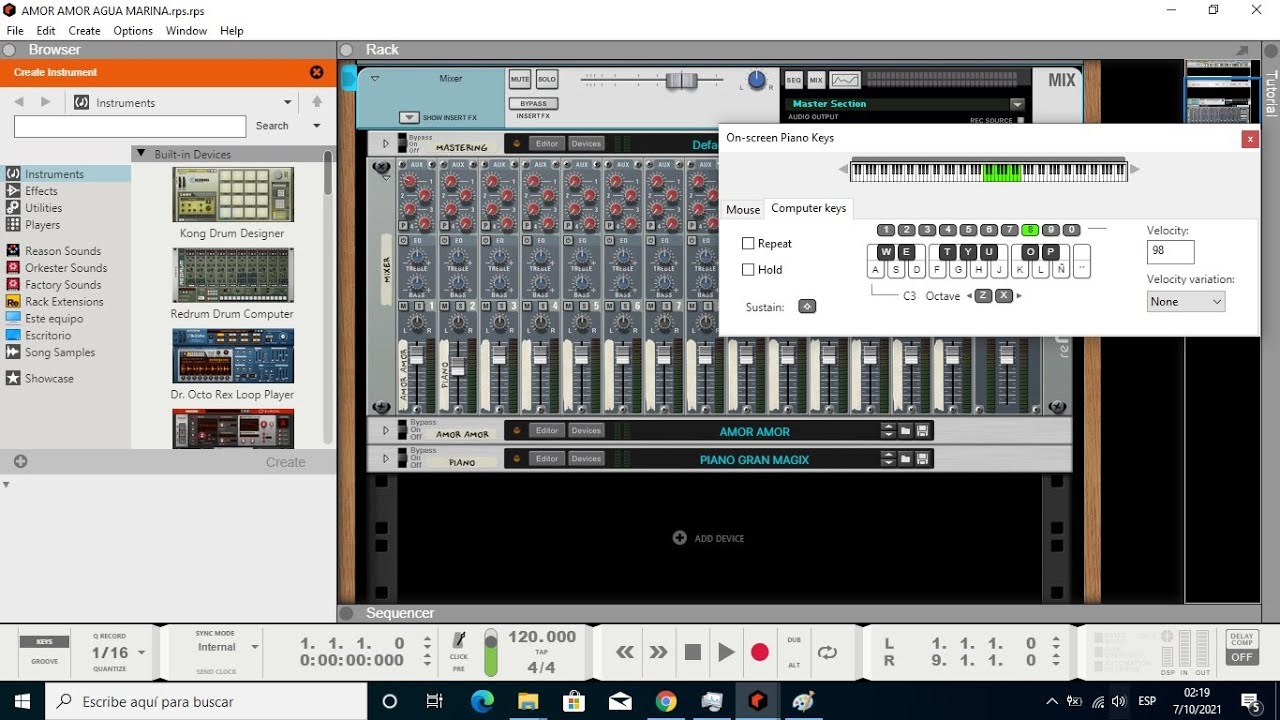 ABRIENDO ARCHIVOS DE REASON 5 EN REASON 12 EN MODO DEMO PARA TOCAR EN ...
