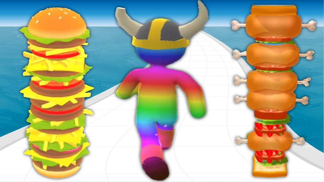 BURGER RUSH vs GIANT RUSH vs SANDWICH RUNNER - Triple Game - YouTube