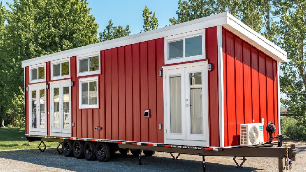 Absolutely Gorgeous Red Orca Park Model by Mint Tiny House - YouTube