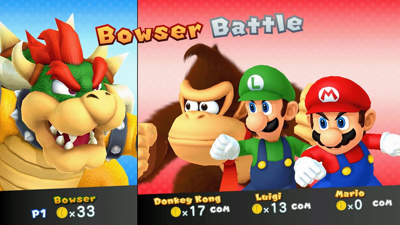 Mario Party 10 - Bowser vs Mario vs Luigi vs Donkey Kong - Bowser Board ...