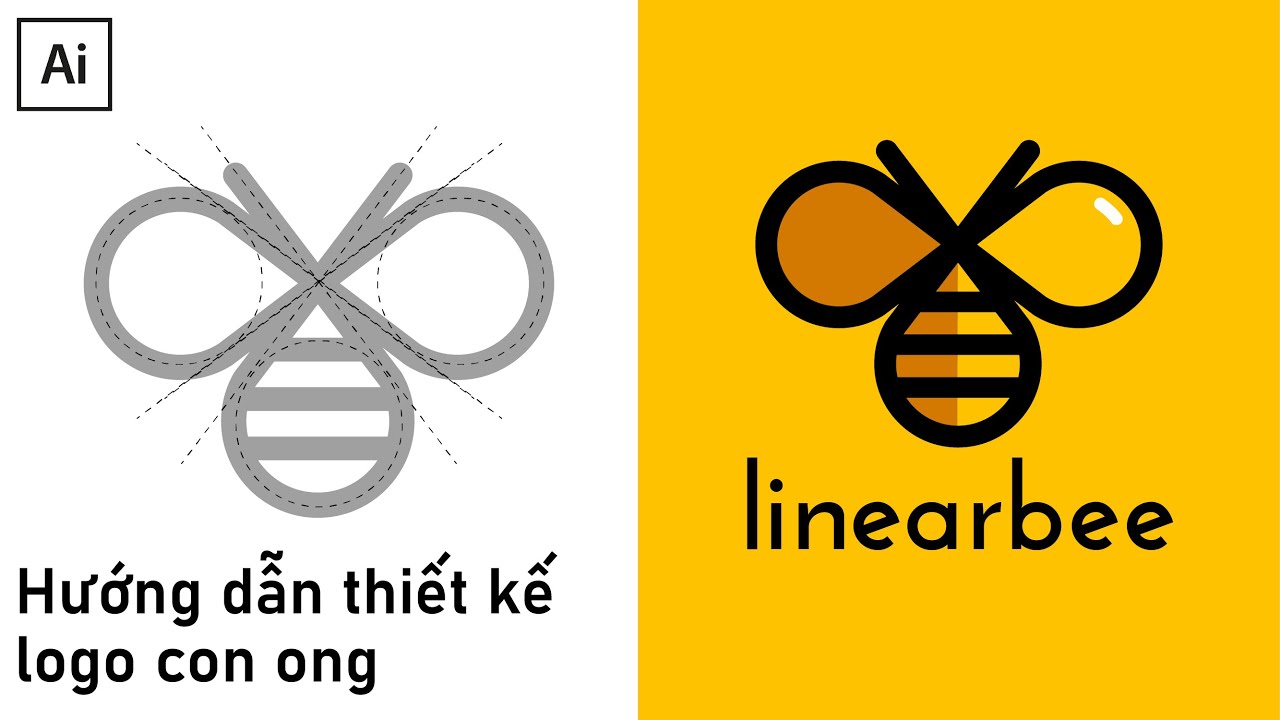Hướng dẫn thiết kế logo con Ong | Instructions for designing a bee logo ...