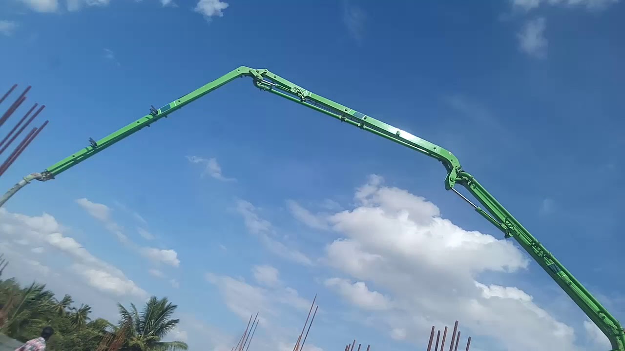 SVT RMC Boom pump concrete in madhupura - YouTube