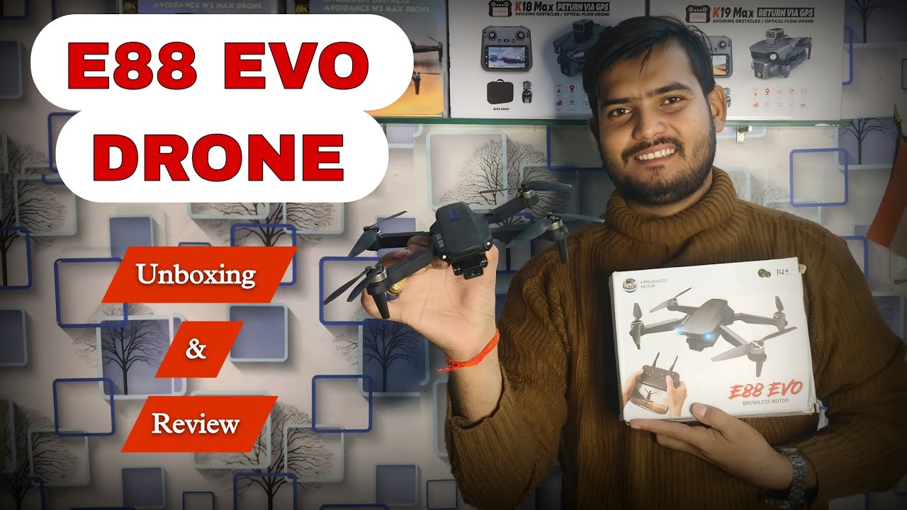 E88 EVO Brushless Motor Drone Unboxing & Full Review | Camera Test ...