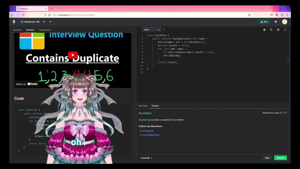 NeetCode: Duplicate Integer || AC Codethrough | Java - YouTube