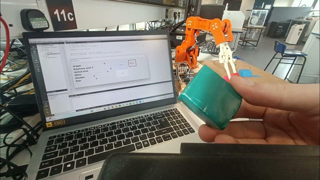 Qt GUI controlled robot arm to implement a colour sorting system (Mechatronics FYP) - YouTube