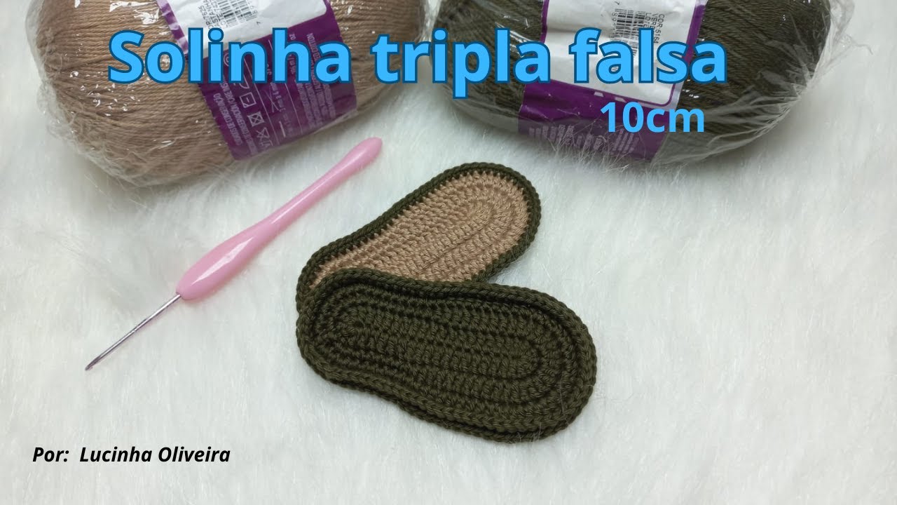 💖💖Solinha de crochê tripla falsa 10cm - YouTube